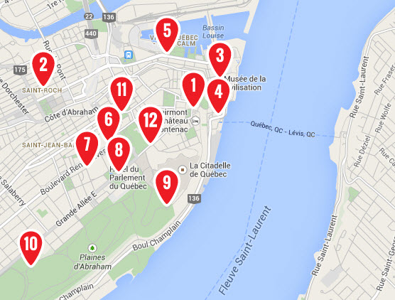 Québec : bus rouge et tête en l’air - Moi, mes souliers